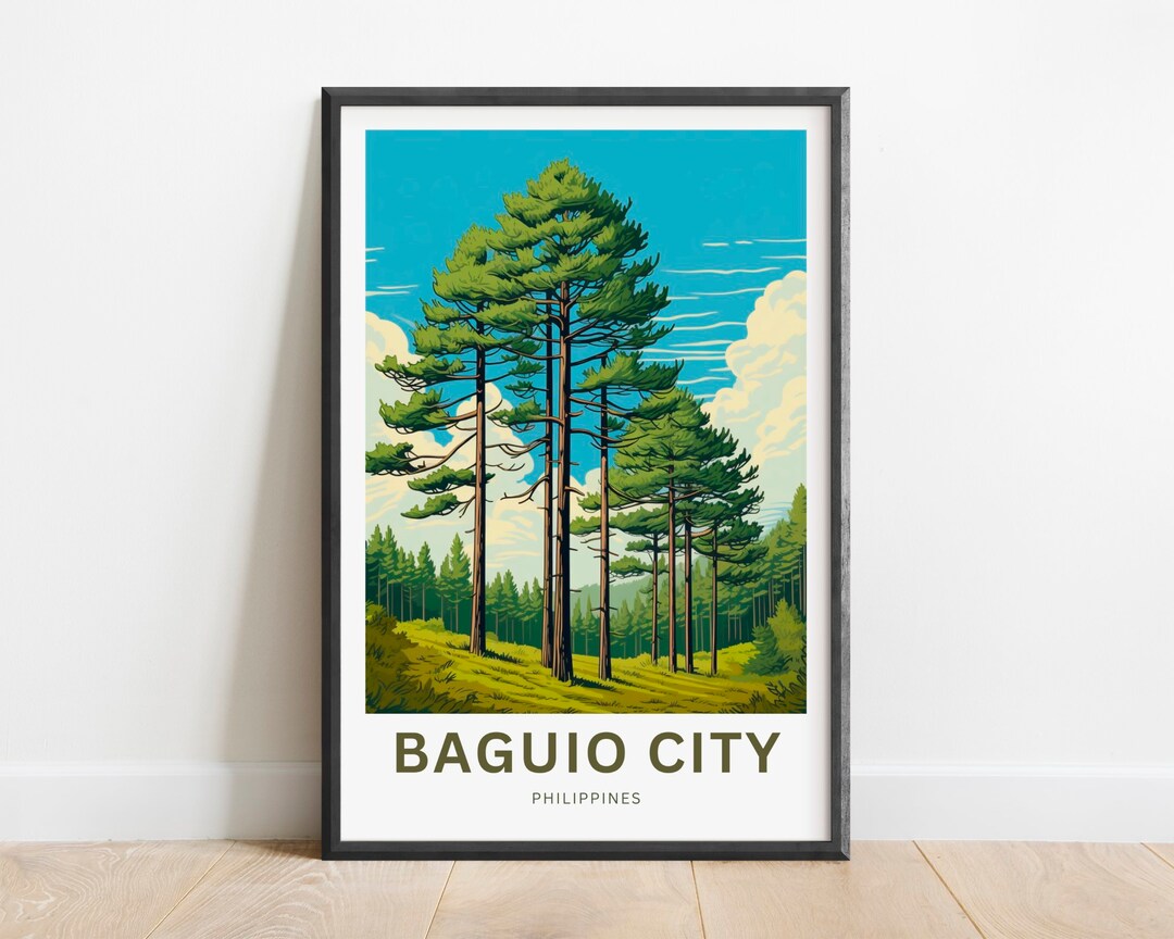 Baguio Island Travel Print - Baguio Island Poster, Philippines Wall Art ...