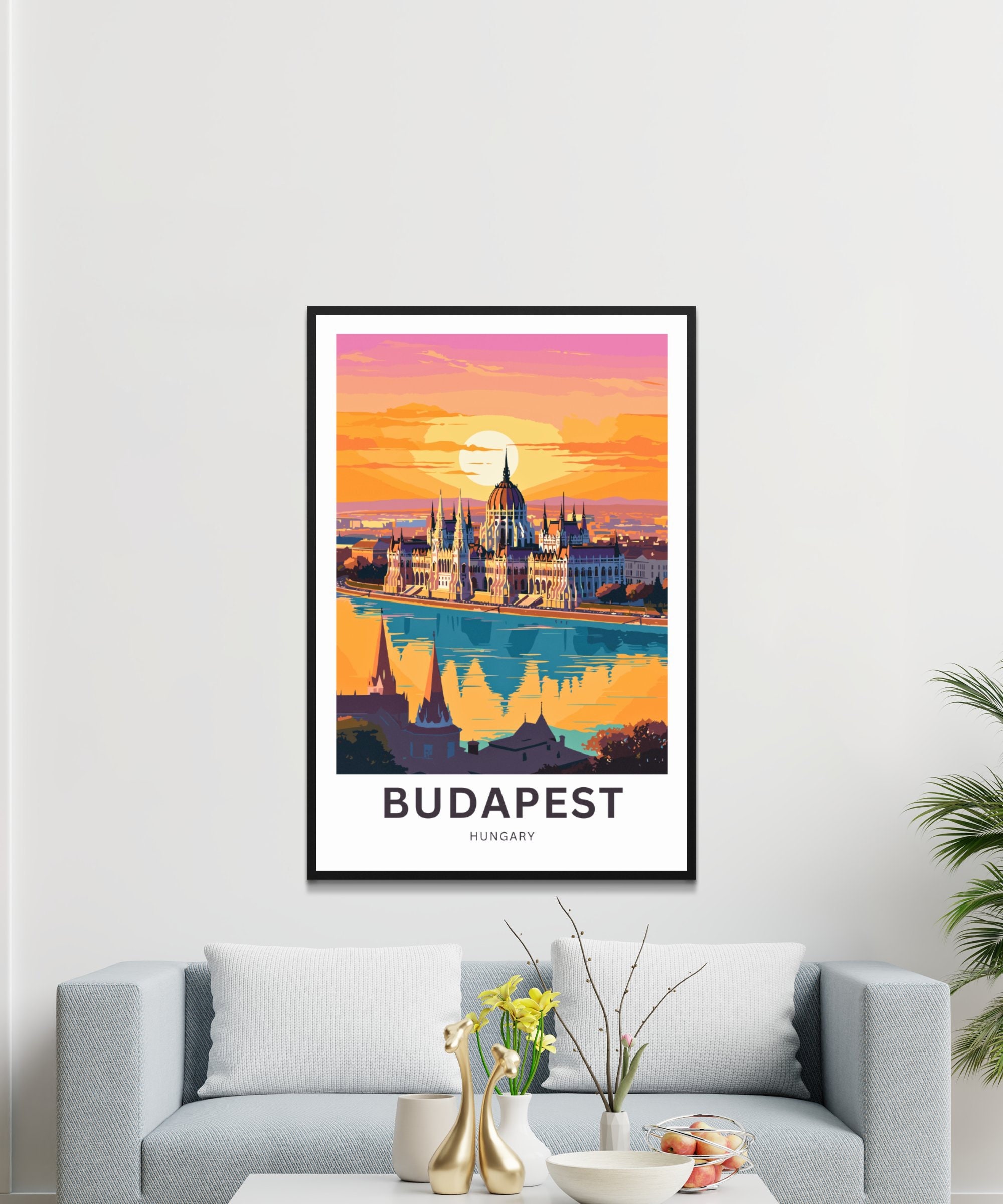Budapest Travel Print Budapest Poster, Hungary Wall Art, Framed Present ...