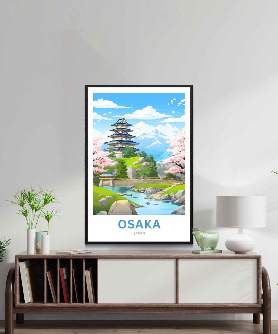 Osaka Travel Print - Osaka Poster, Japan Wall Art, Framed Present, Gift ...