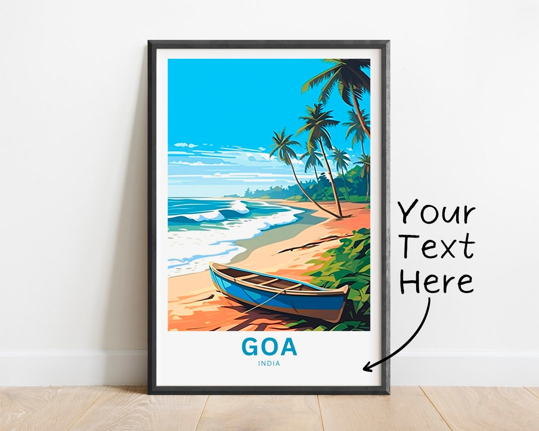 Personalized Goa Travel Print - Goa Poster, India Wall Art, Framed ...
