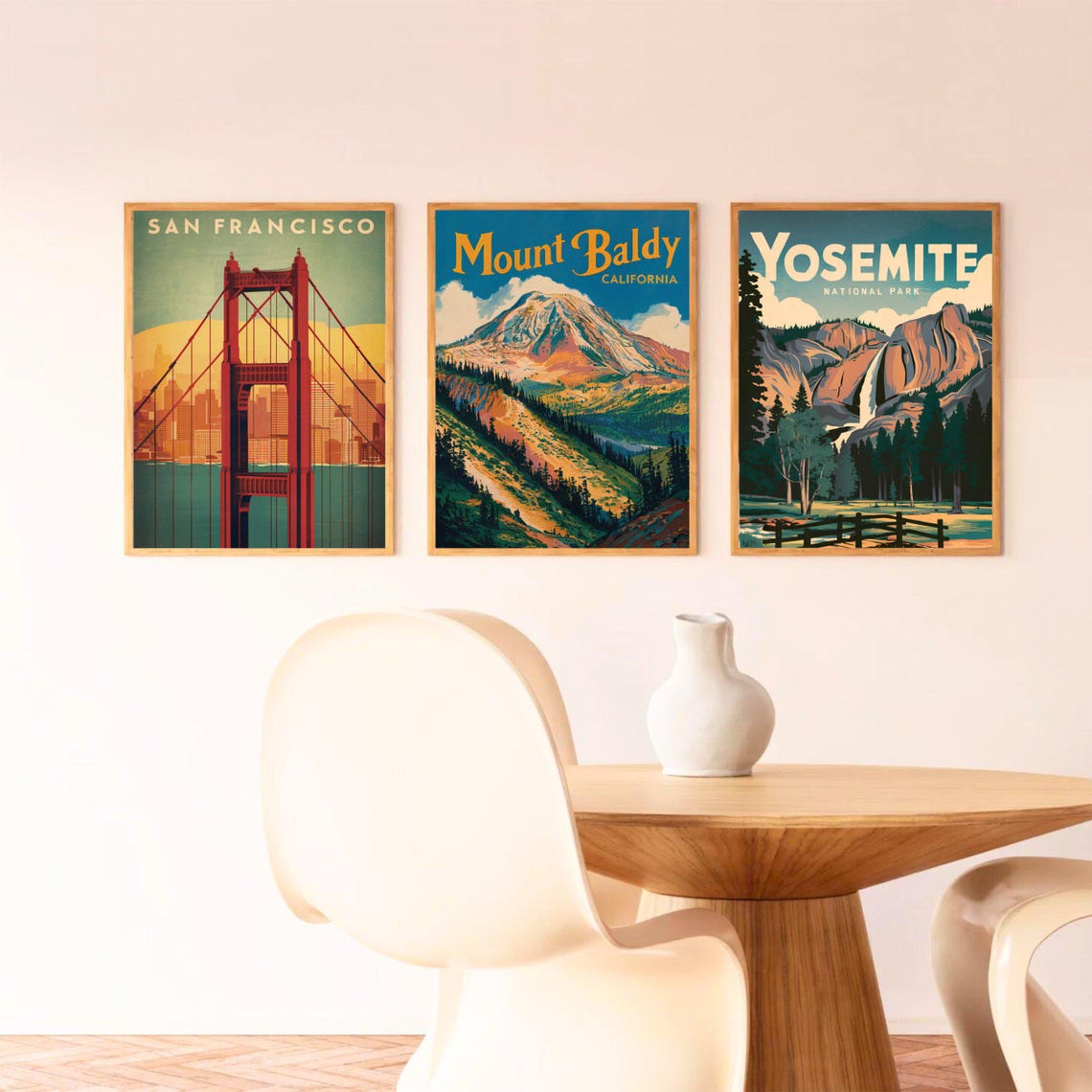 Mount Baldy Vintage Travel Poster - Mount Baldy Print, California Wall ...