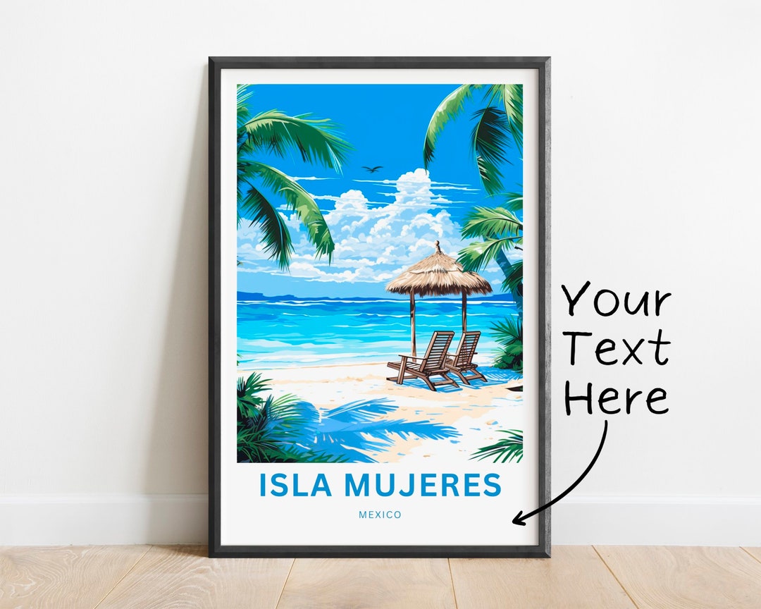 Personalized Isla Mujeres Travel Print - Isla Mujeres Poster, Mexico ...