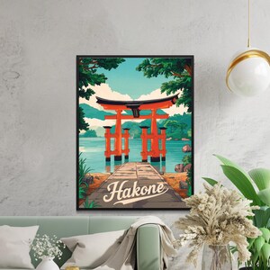 Hakone Vintage Travel Poster - Hakone Print, Japan Wall Art, Framed ...
