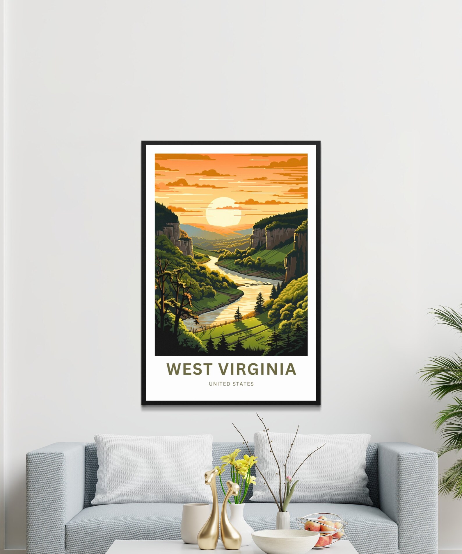 Personalized West Virginia Travel Print - West Virginia Poster, United ...