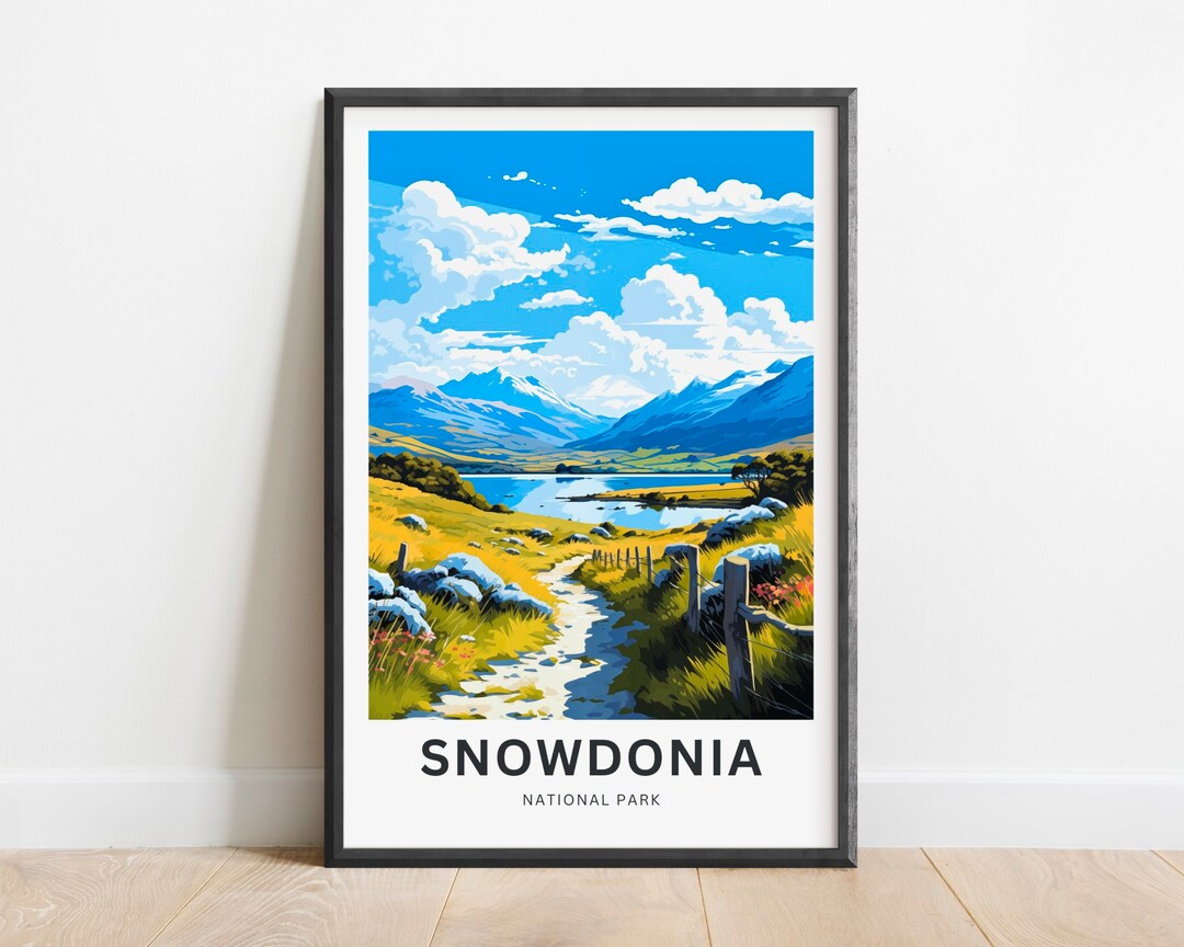 Snowdonia Travel Print Snowdonia Poster, National Park Wall Art, Framed ...