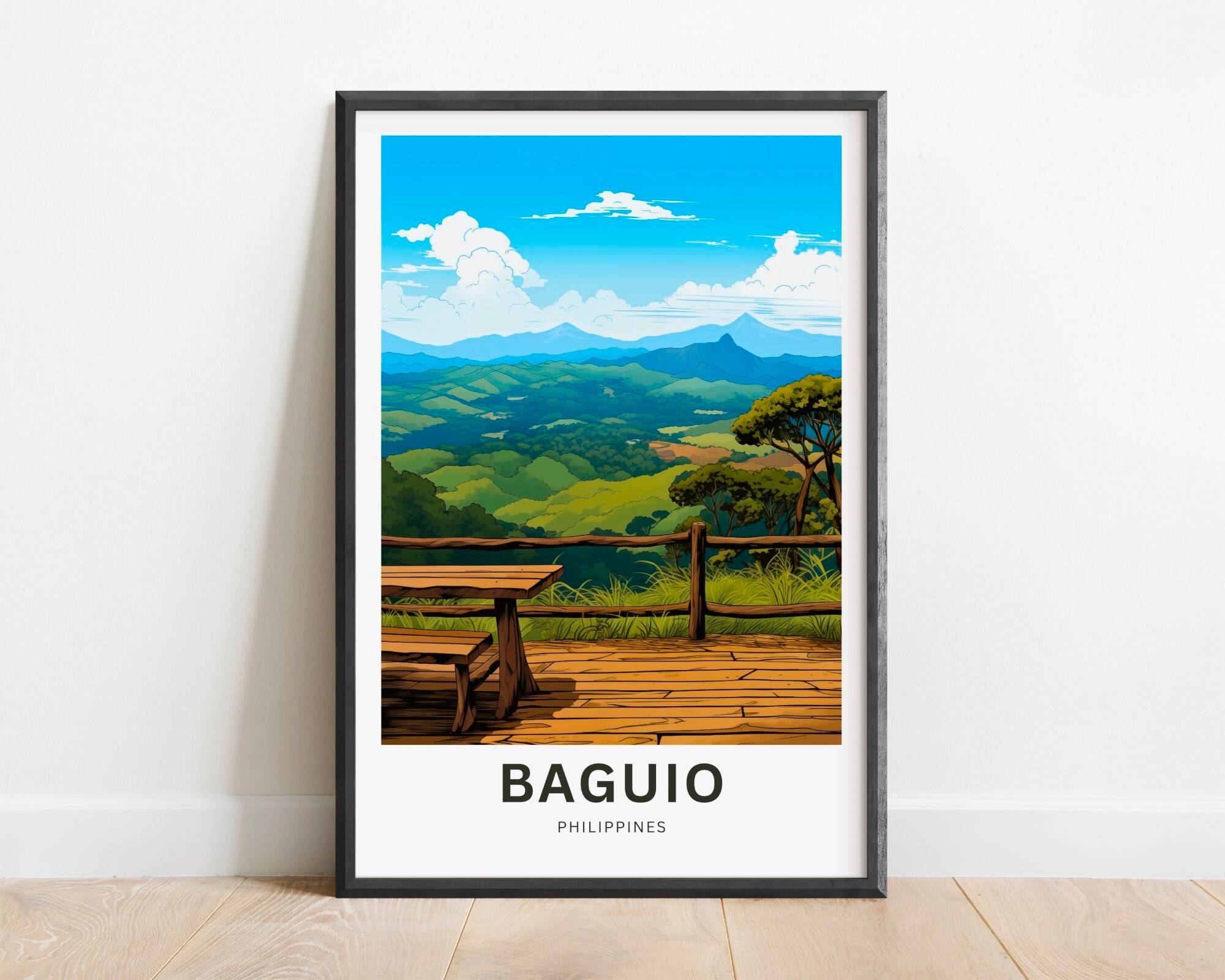 Baguio City Travel Print Baguio Poster, Philippines Wall Art, Framed ...