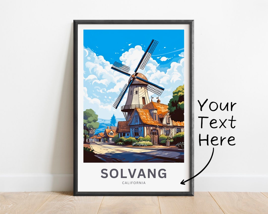 Personalized Solvang Travel Print - Solvang Poster, California Wall Art ...