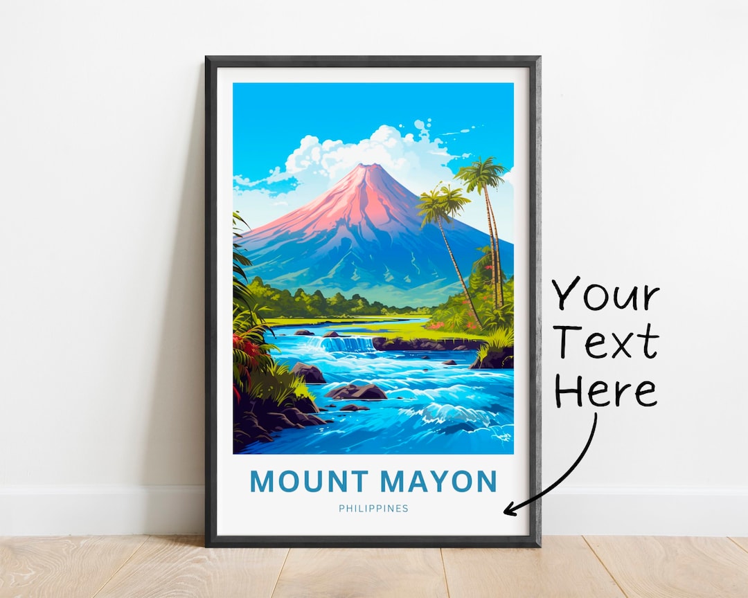 Personalized Mount Mayon Travel Print - Mount Mayon Poster, Philippines ...