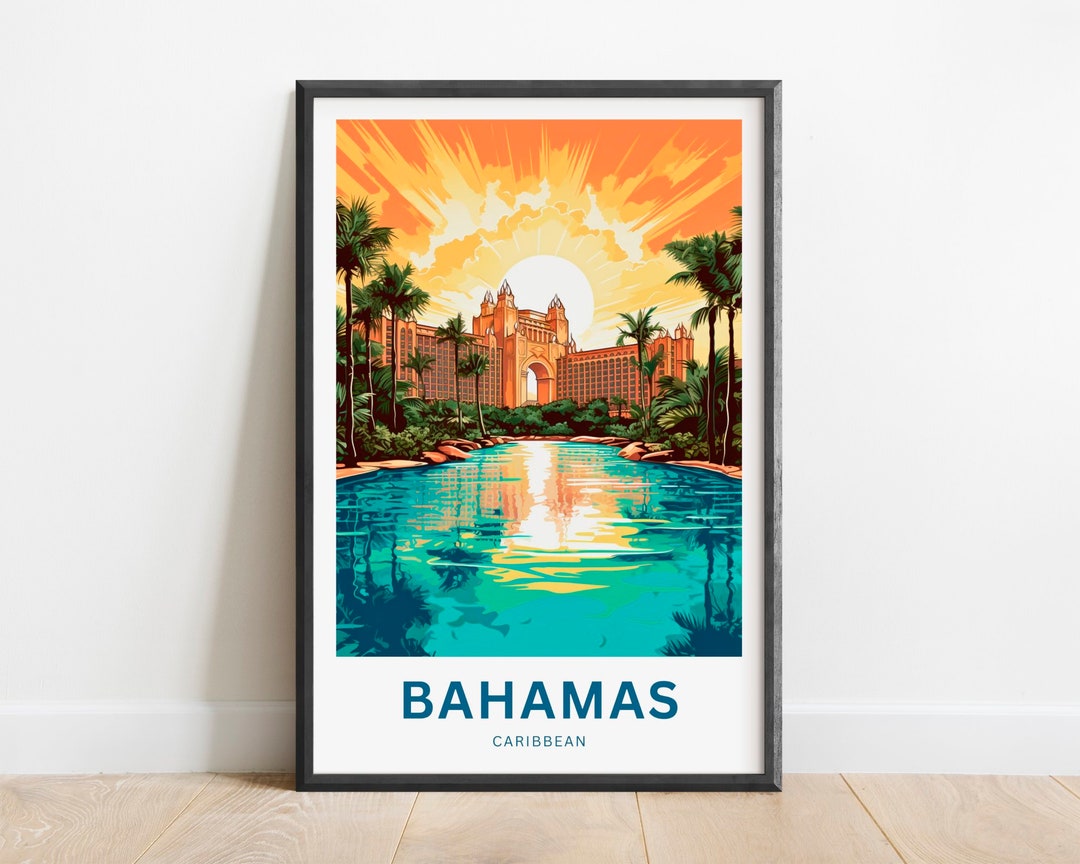 Bahamas Travel Print Bahamas Poster, Caribbean Wall Art, Framed Present ...