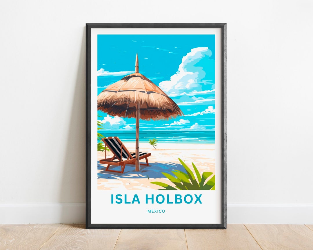 Isla Holbox Travel Print - Isla Holbox Poster, Mexico Wall Art, Framed ...
