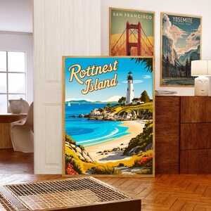 Rottnest Island Vintage Travel Poster - Rottnest Island Print ...