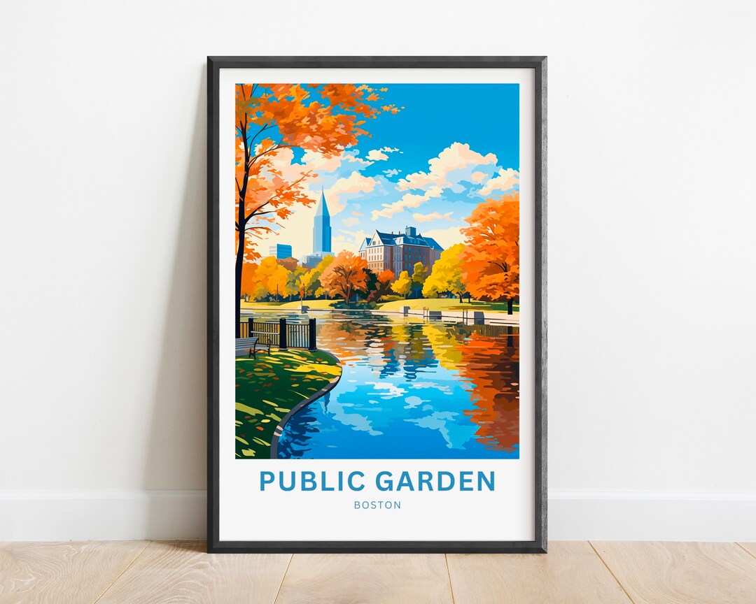 Boston Public Graden Travel Print Boston Public Graden Poster, Boston ...