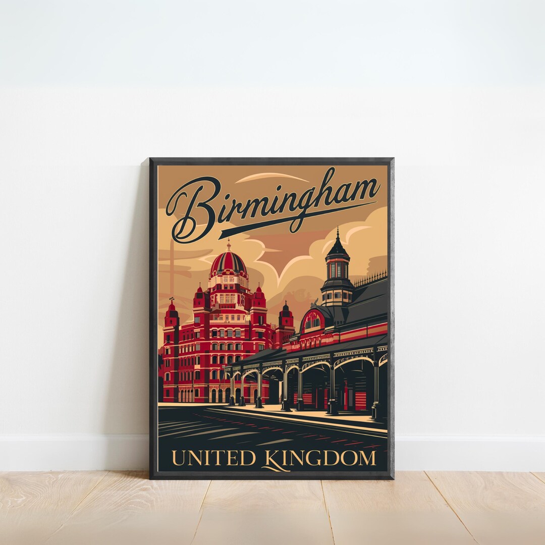 Birmingham Vintage Travel Print - Birmingham Vintage Poster, United ...