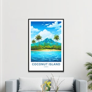 Personalized Coconut Island Travel Print Coconut Island Poster, Hawaii ...