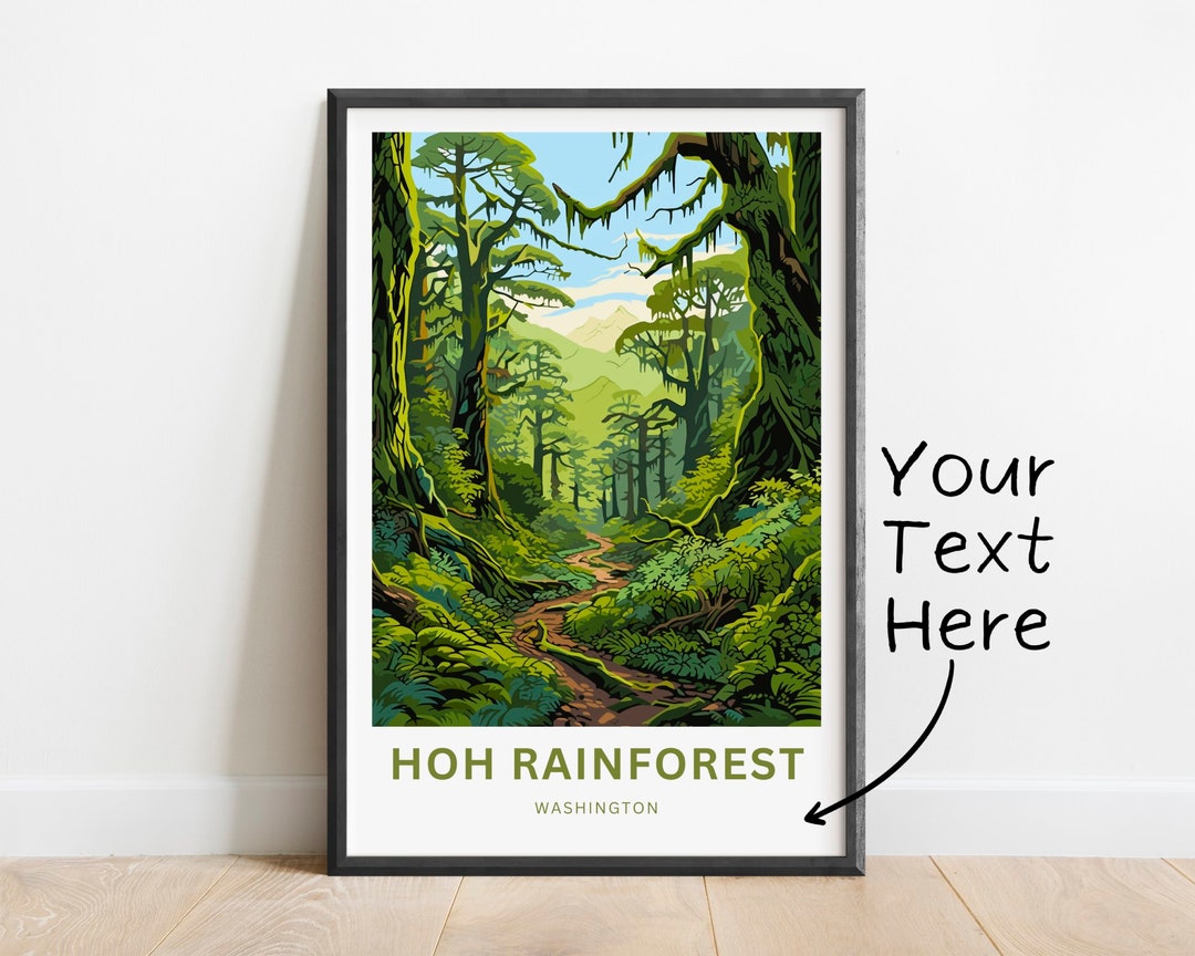 Personalized Hoh Rainforest Travel Print - Hoh Rainforest Poster ...