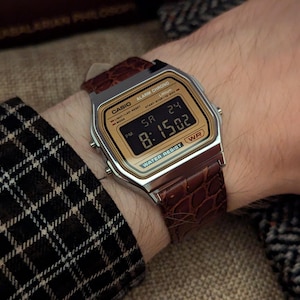 Custom Casio A158 Vintro || Genuine Leather Hand-notched Strap || Casio Vintage Collection - Etsy
