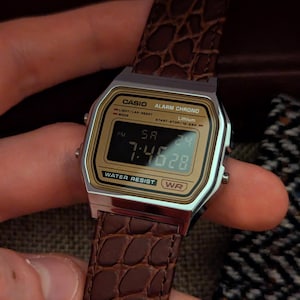 Custom Casio A158 Vintro || Genuine Leather Hand-notched Strap || Casio Vintage Collection - Etsy