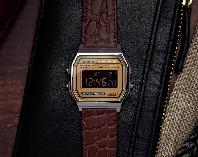 Custom Casio A158 "vintro" || Unisex Compact Watch || Digital 12/24h ...