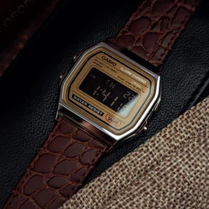Custom Casio A158 Vintro || Genuine Leather Hand-notched Strap || Casio Vintage Collection - Etsy