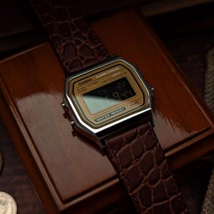 Custom Casio A158 Vintro || Genuine Leather Hand-notched Strap || Casio Vintage Collection - Etsy