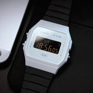 Custom Casio F-91W "panda" Mod || Black & White Digital Sports Alarm ...