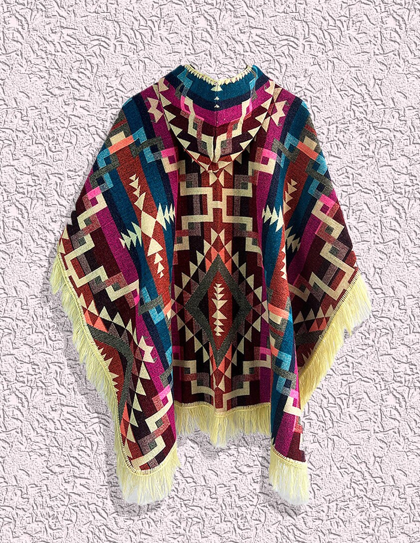 Hooded Alpaca Open Poncho W/ Fringe Handmade Hooded Alpaca - Etsy