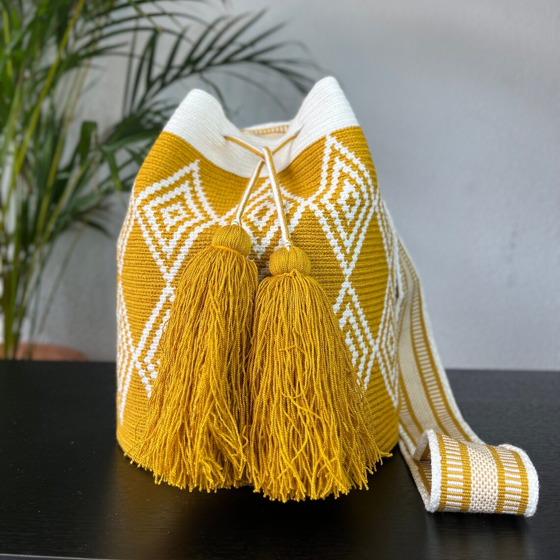 Large WAYUU Bag W/ Braided Handles, WAYUU Mochila Bag, Wayuu Purse ...