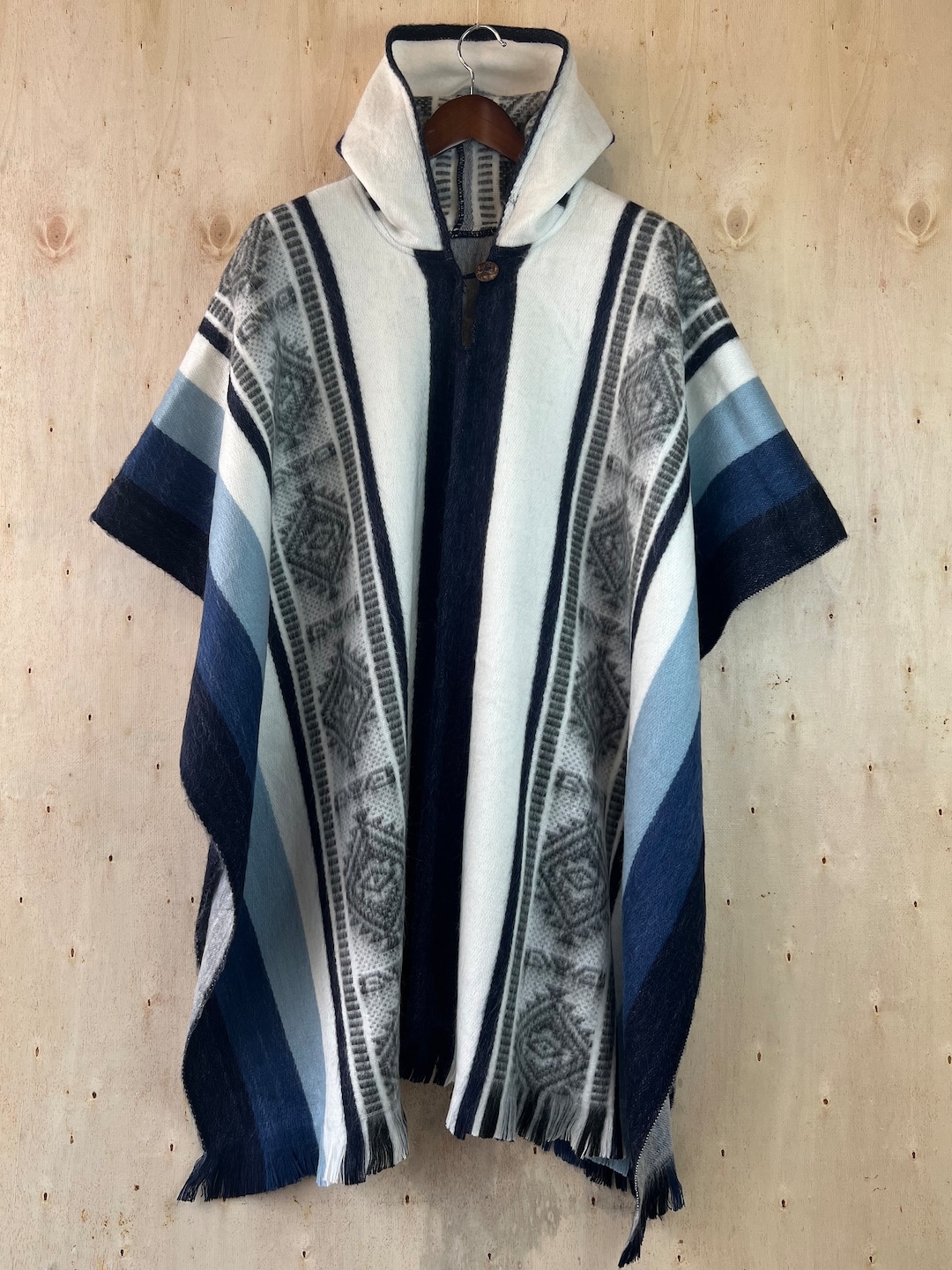 Alpaca Hooded Poncho W/ Fringe, Handmade Alpaca Open Poncho, Alpaca ...