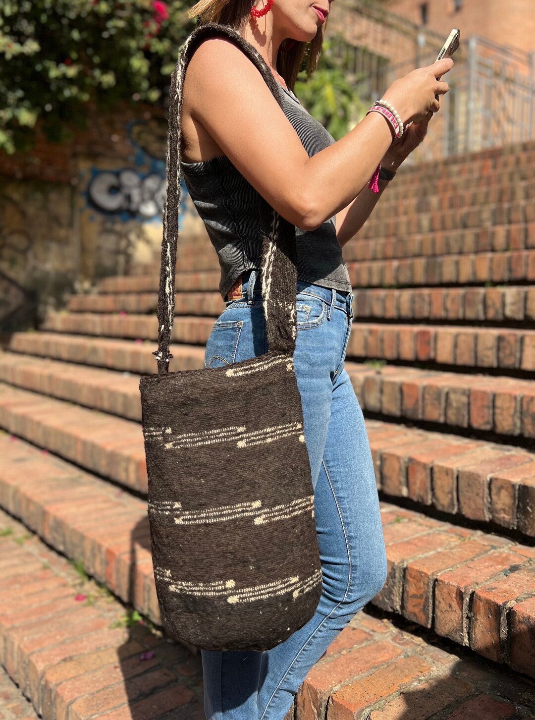 Rare ARHUACO Handwoven Mochilla Bag, Large Arhuaco Bags, Authentic ...