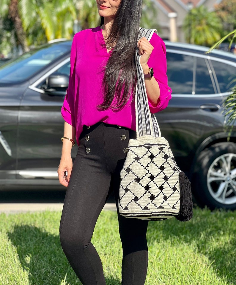 Large WAYUU Bag W/ Braided Handles, WAYUU Mochila Bag, Wayuu Purse ...