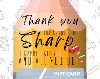 Teacher Appreciation Card Gift Card Holder - Etsy UK