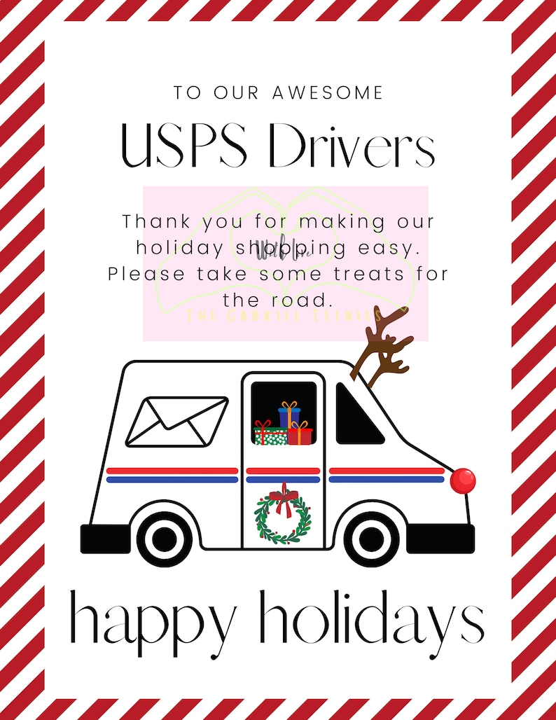 Mail Van Rudolph Reindeer, Delivery Drivers Snack for the Road Sign ...