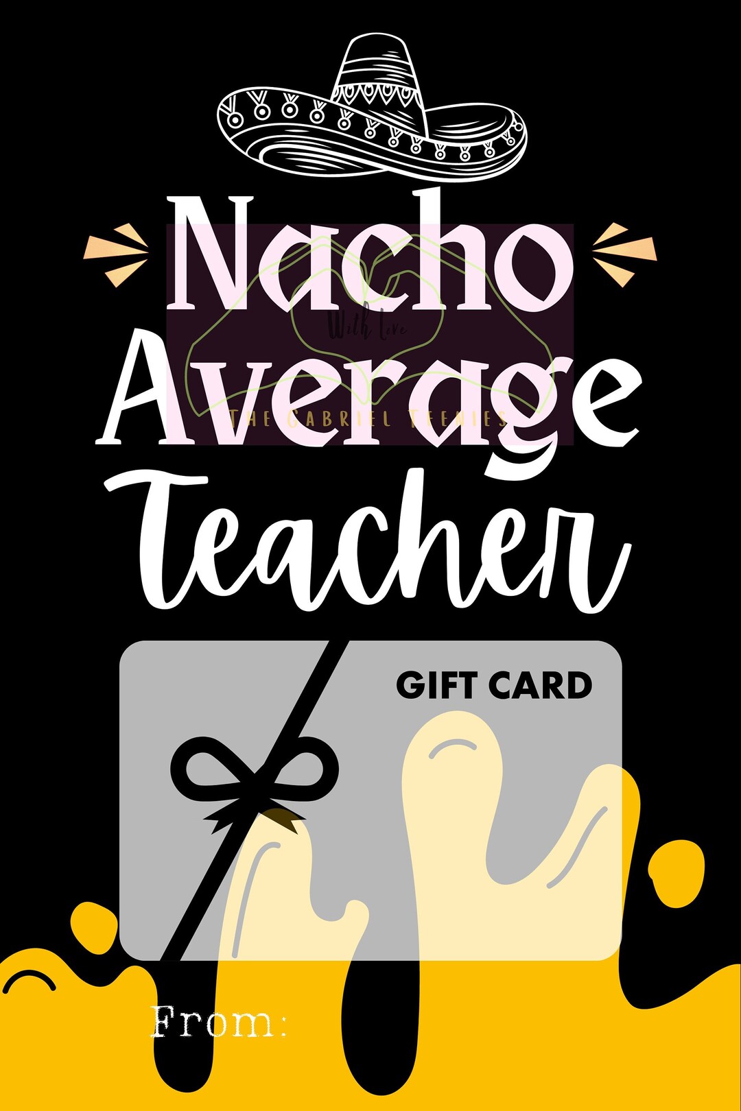 Nacho Average Teacher Appreciation Card, Gift for Teacher, Thank You ...