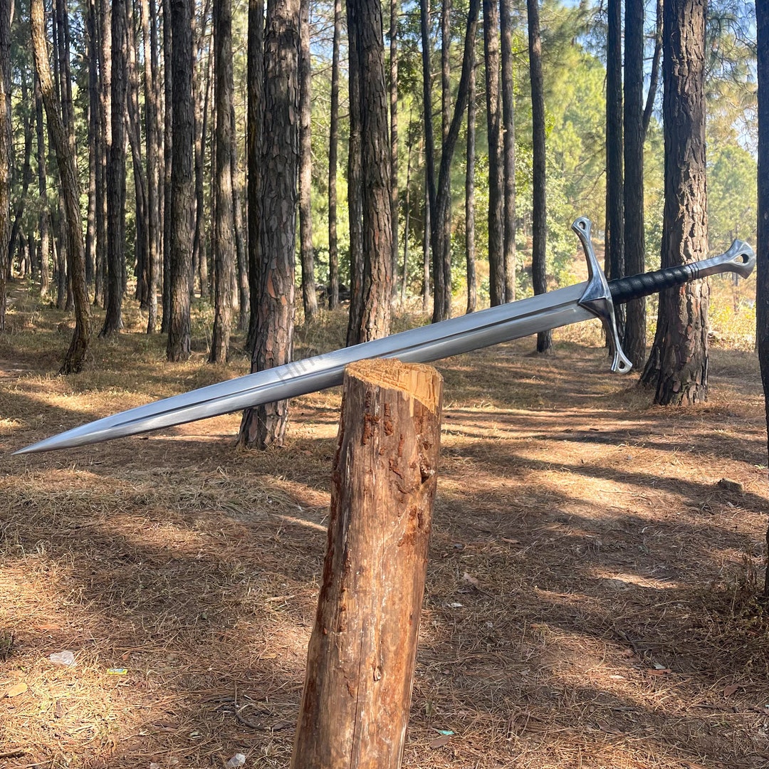 28 Inch Viking Sword With Carved Pommel Full Tang Using Sword Kukri ...