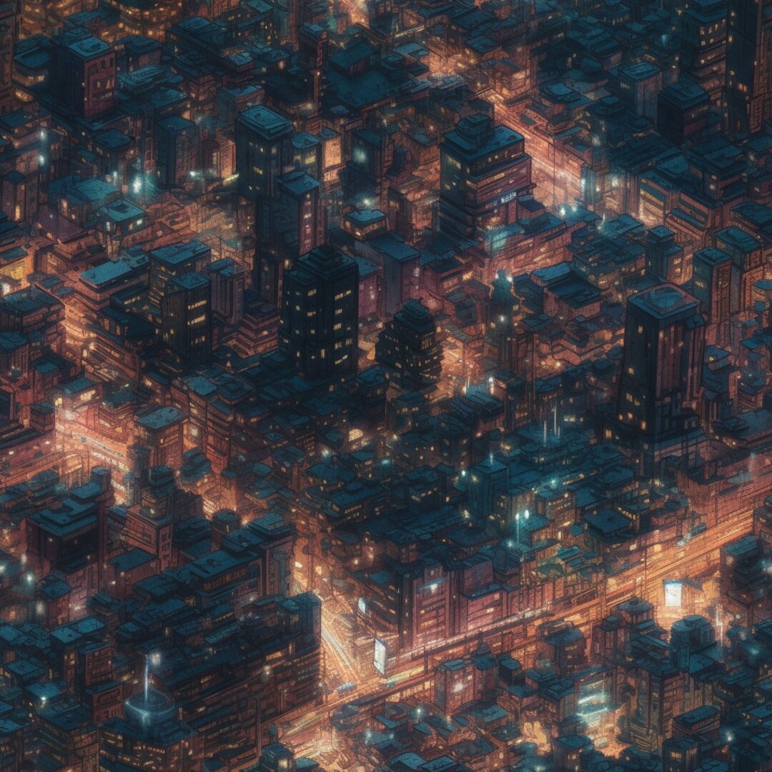 Cyberpunk City Scape 2, Repeating Seamless Pattern, Patterns Can Be ...