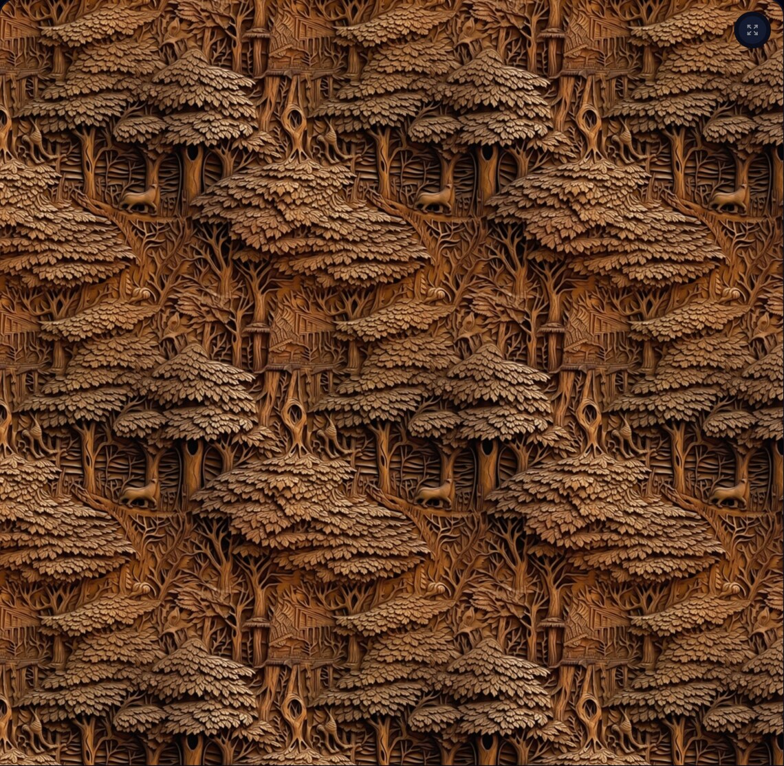 Intricate Wood Carving of Trees 9, Repeating Seamless Pattern. Patterns ...