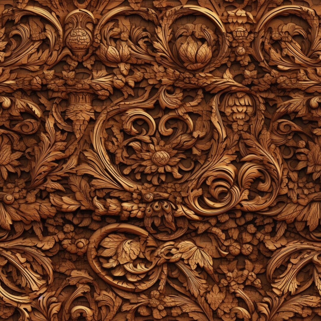 Intricate Wood Carving 6, Repeating Seamless Pattern. Patterns Can Be ...