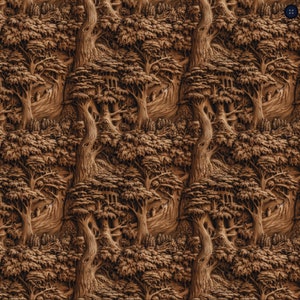 Intricate Wood Carving of Trees 5, Repeating Seamless Pattern. Patterns ...