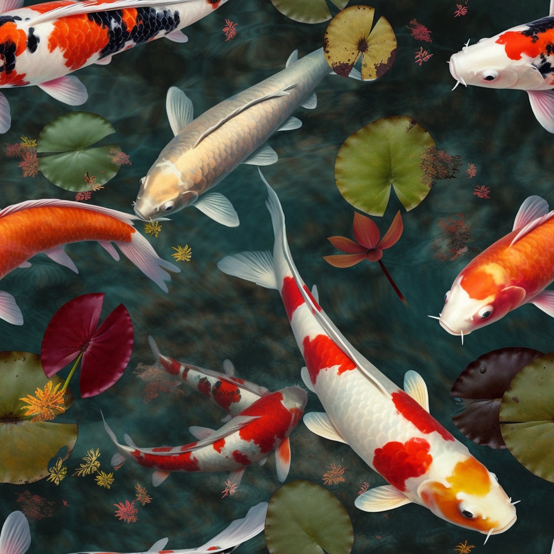 Koi Pond 3 Repeating Seamless Patterns Can Be Applied to Any Product ...