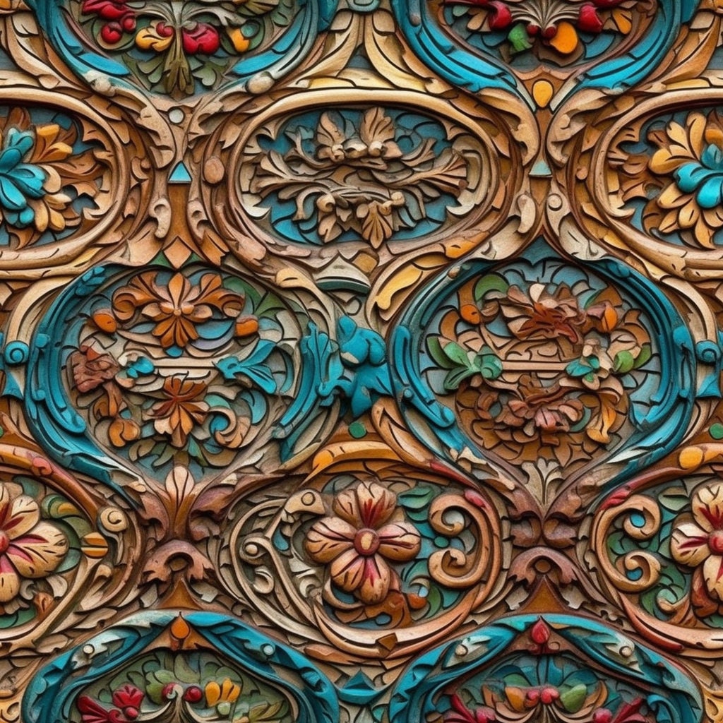 Intricate Wood Carving 1, Repeating Seamless Pattern. Patterns Can Be ...
