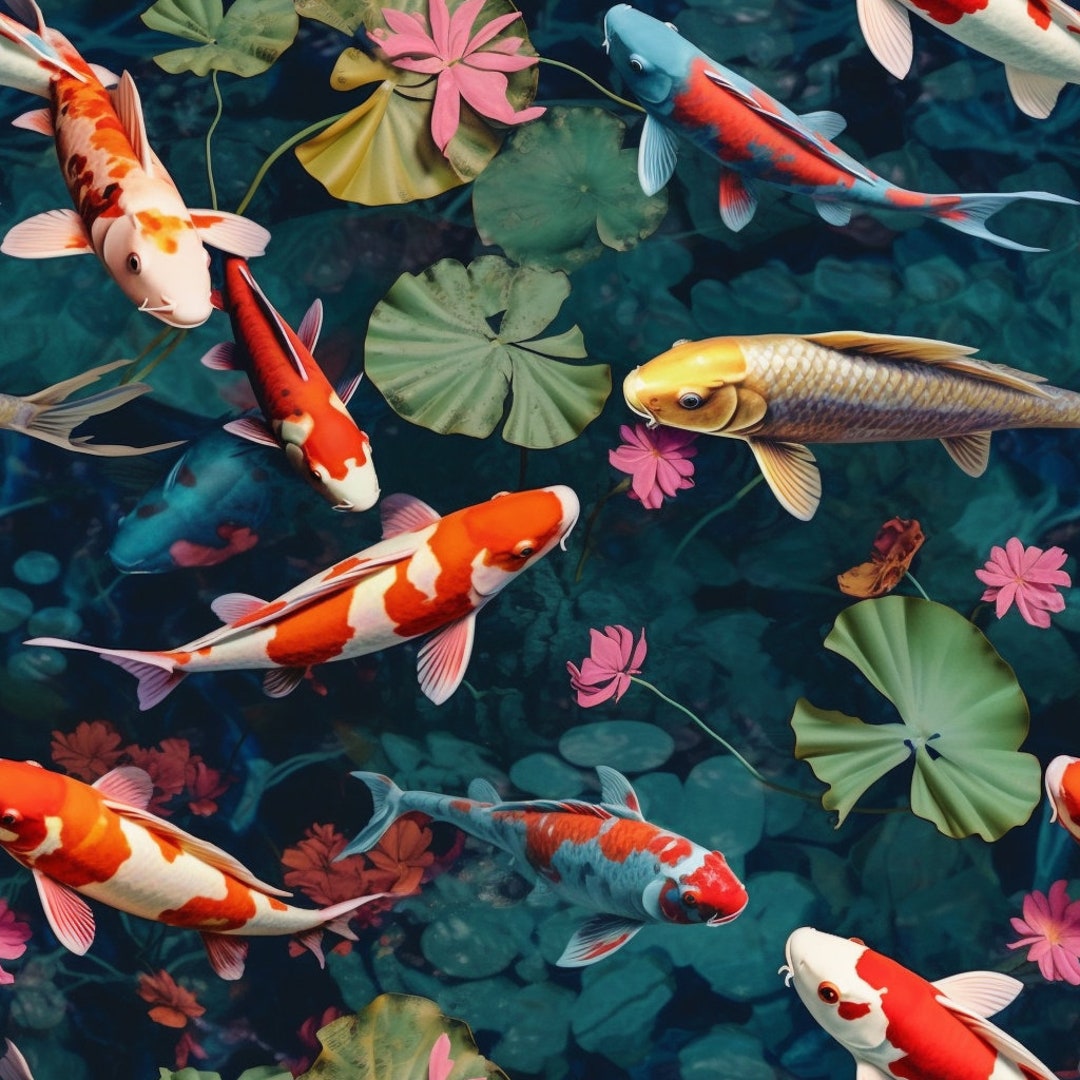 Koi Pond 5 Repeating Seamless Patterns Can Be Applied to Any Product ...
