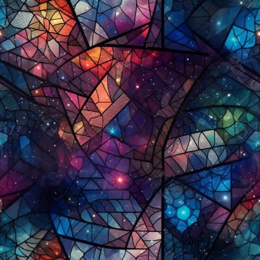 Stained Glass Cosmos 2 , Repeating Seamless Pattern, Patterns Can Be ...