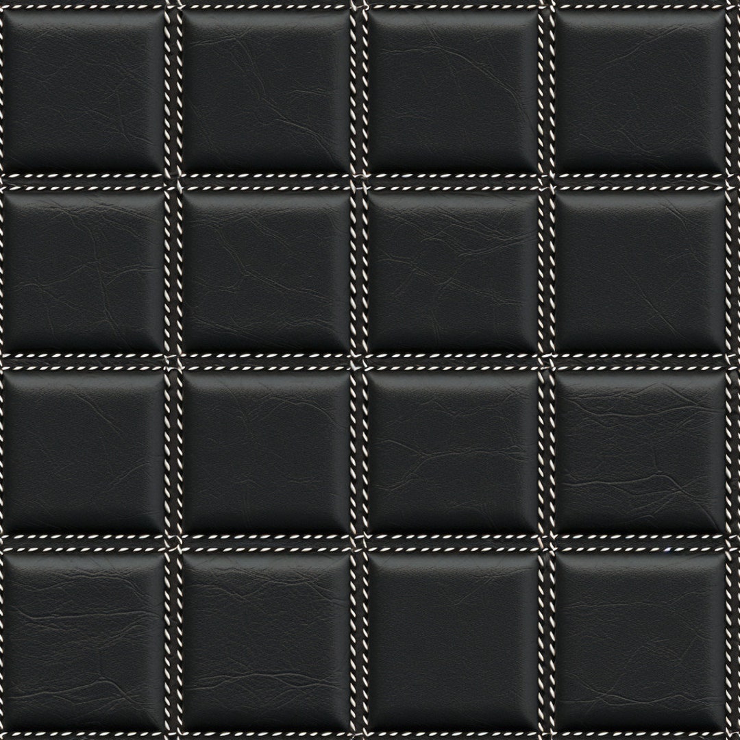 Black Leather Tiles White Stitching 1 Repeating Seamless Patterns Can ...