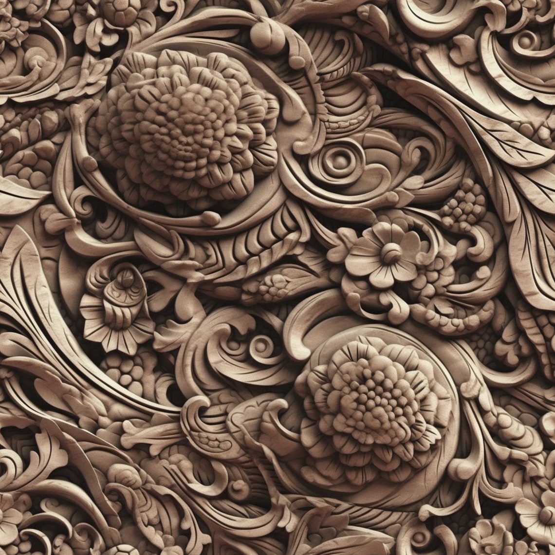 Stonecarving Relief 3, Repeating Seamless Pattern. Patterns Can Be ...