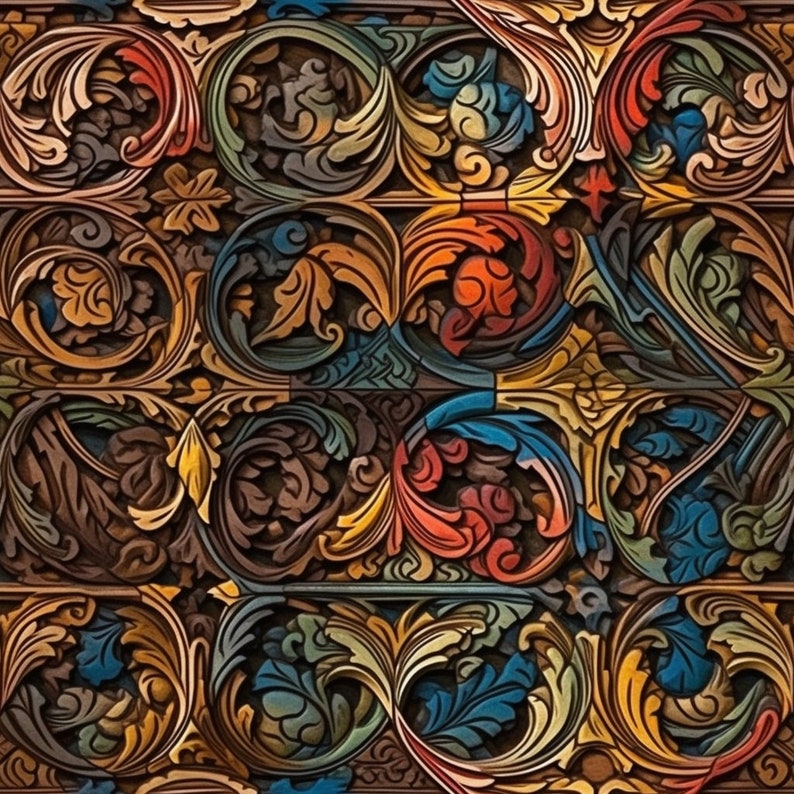 Intricate Wood Carving 4, Repeating Seamless Pattern. Patterns Can Be ...