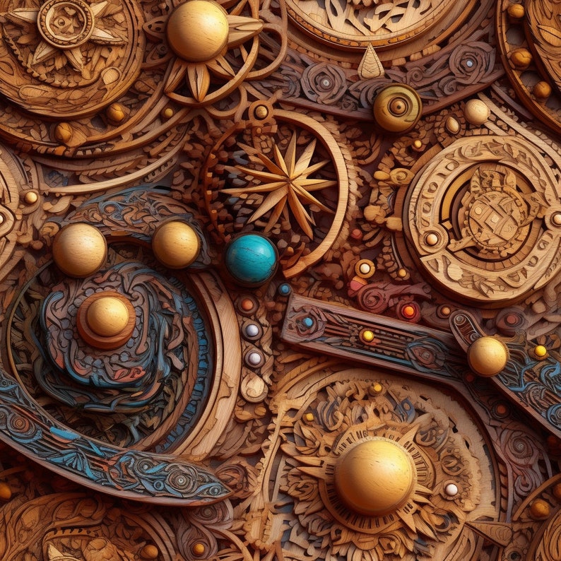 Intricate Wood Carving 10 Repeating Seamless Pattern. Patterns Can Be ...