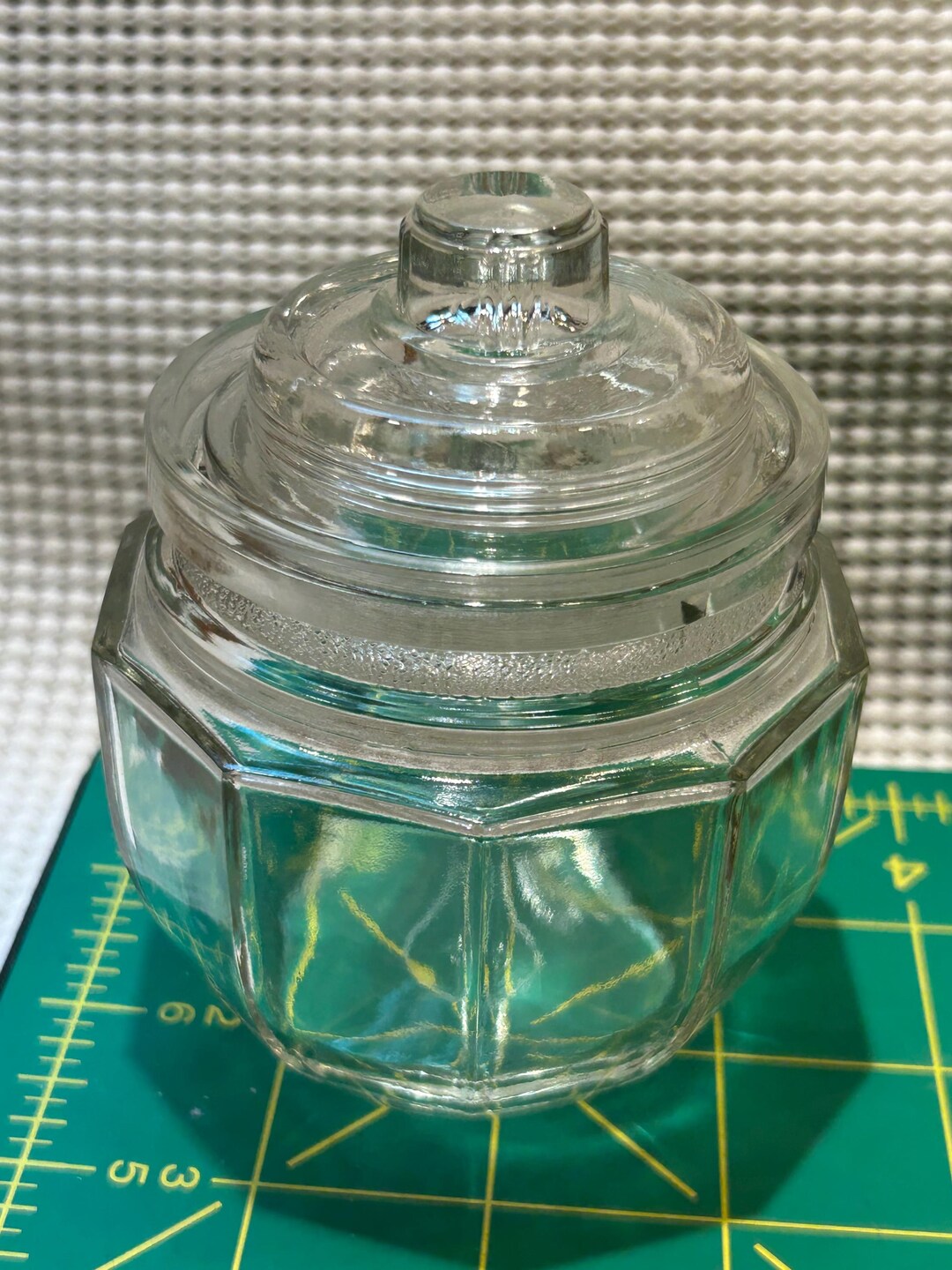 Vintage Glass Candy Container With Lid - Etsy