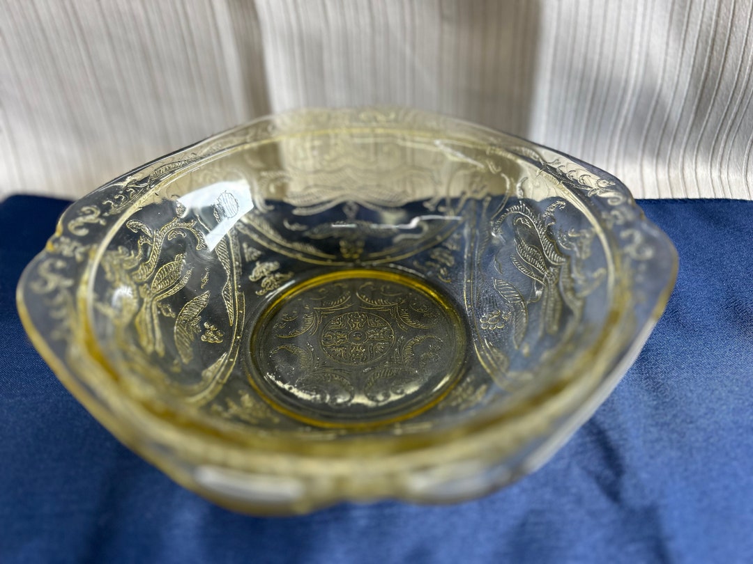 Vintage Amber Depression Glass Madrid Pattern Bowl - Etsy