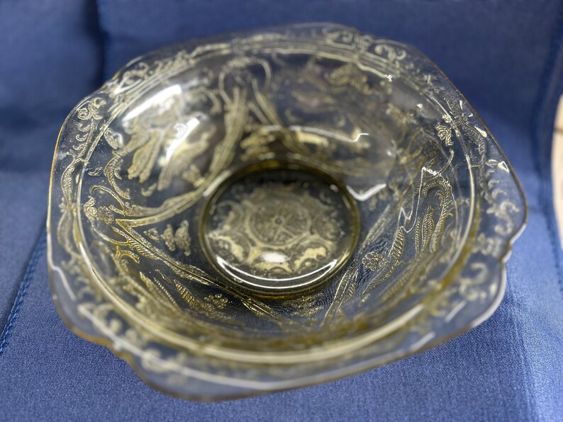 Vintage Amber Depression Glass Madrid Pattern Bowl - Etsy