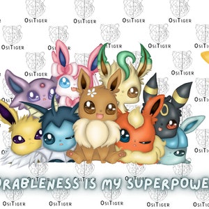 Adorable Eeveelution Sublimation Design for 16oz Glass Can Perfect for ...